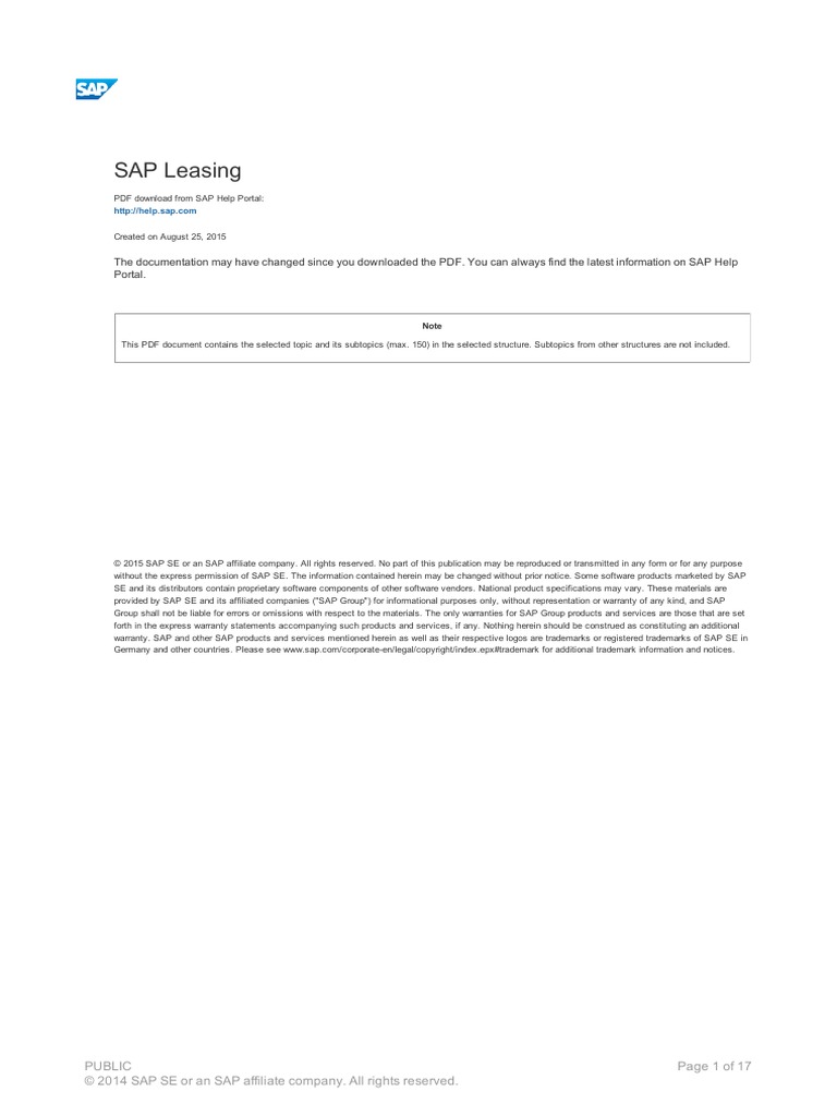 SAP Leasing | PDF | Customer Relationship Management | Lease