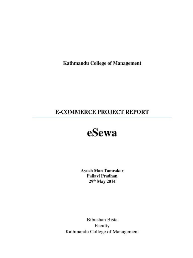 Esewa - E-COMMERCE PROJECT REPORT | PDF | Credit Card | Financial ...