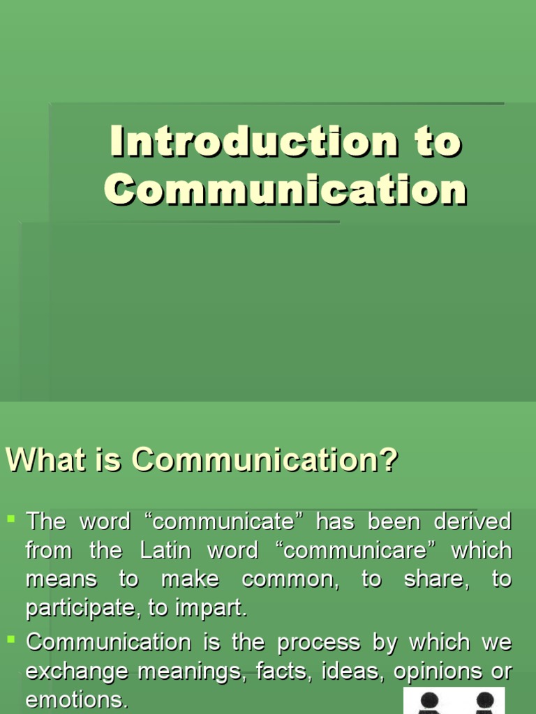 Introduction To Communication | PDF | Emergence | Action (Philosophy)
