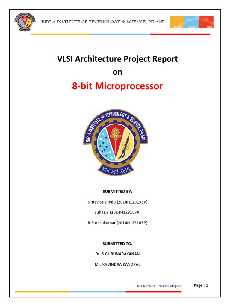8-Bit Microprocessor: VLSI Architecture Project Report On | PDF ...