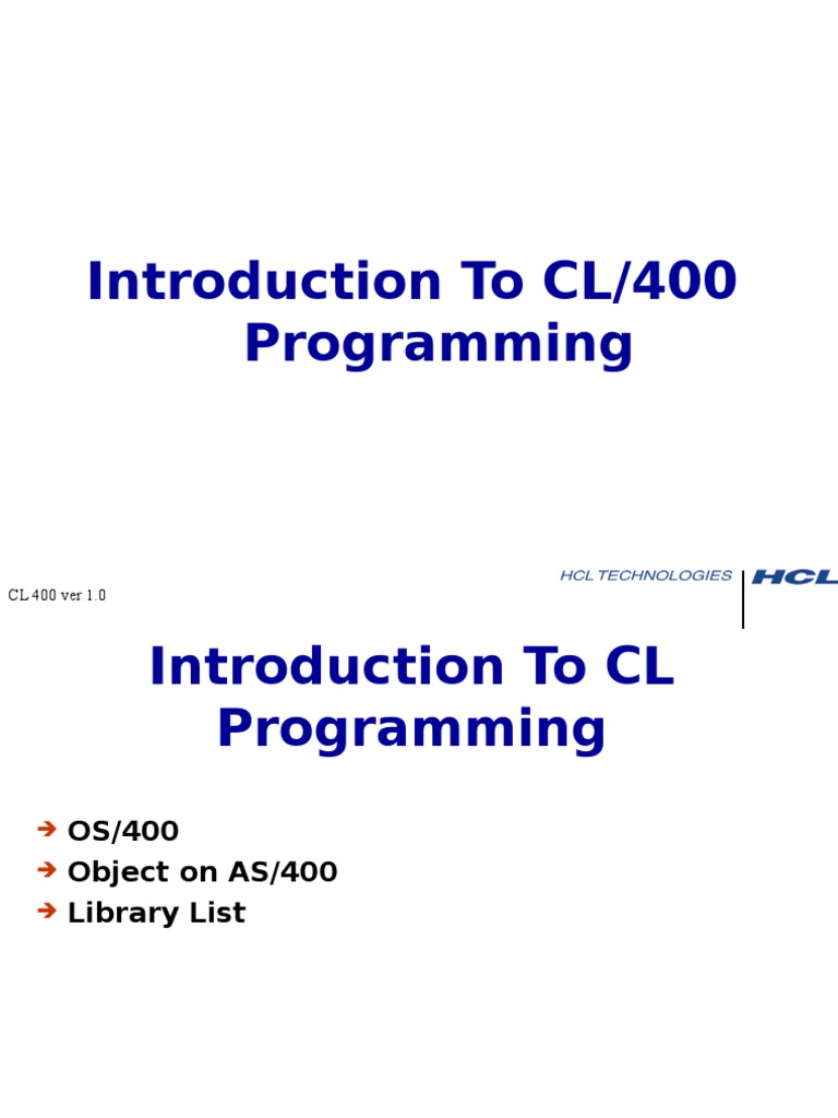 CL 400 | PDF | Parameter (Computer Programming) | Databases