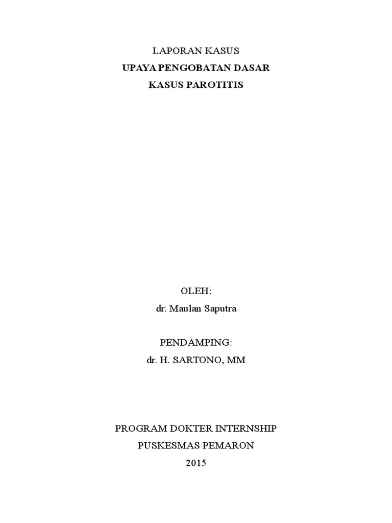 Laporan Kasus Parotitis Epidemika | PDF