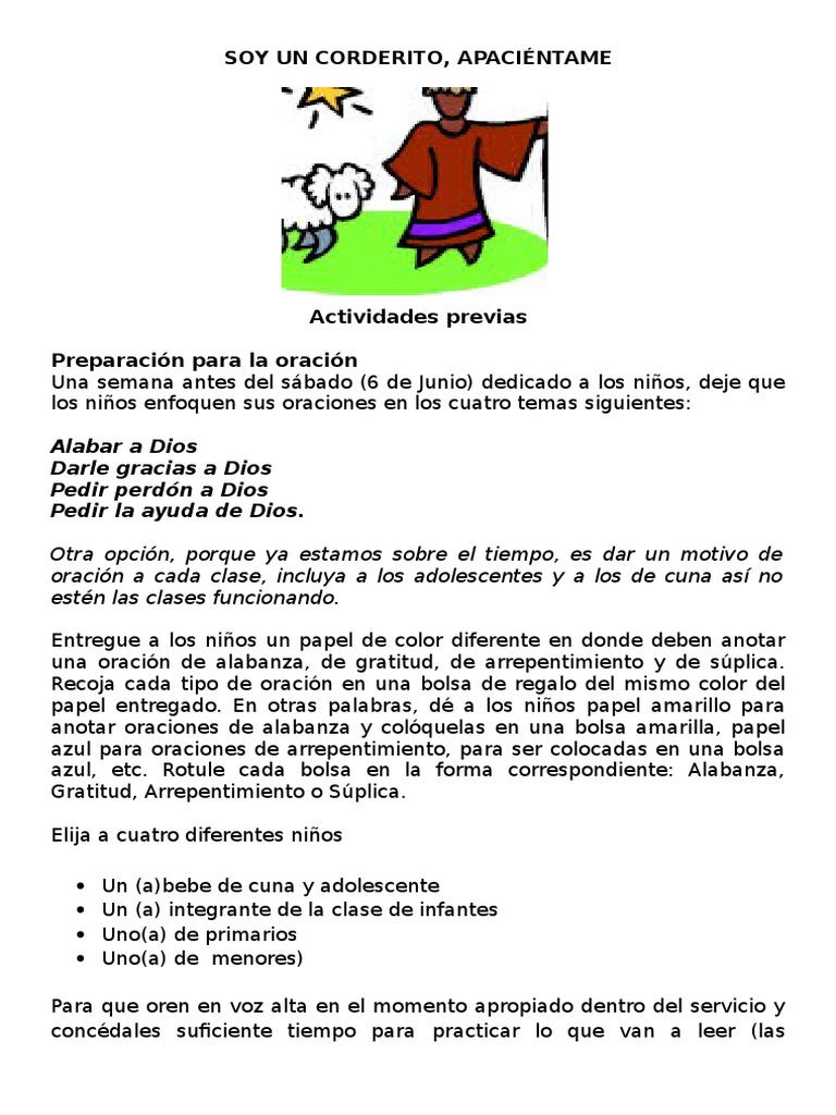 Soy Un Corderito | PDF | Oración | Amor