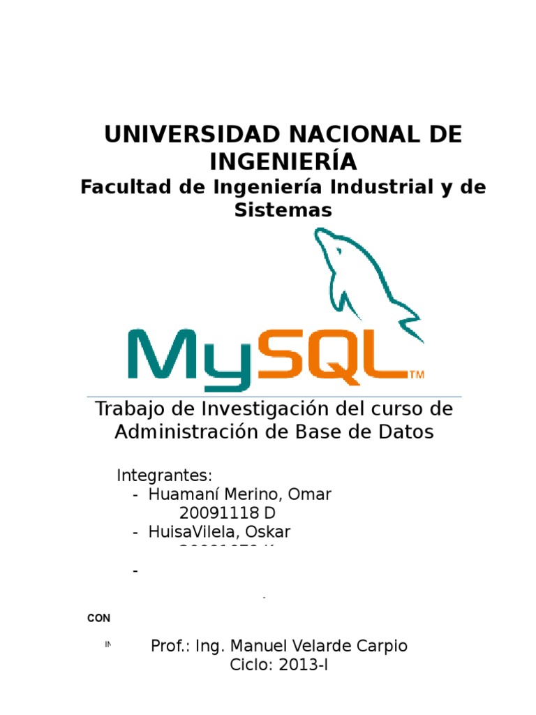 MySQL Trabajo | PDF | Mi sql | Bases de datos