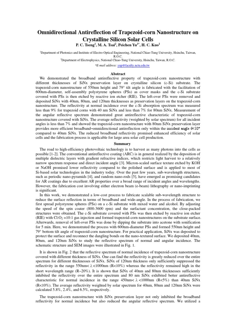 PVSC Conference Paper-1 | PDF | Solar Cell | Electromagnetic Spectrum