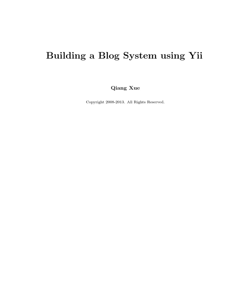 Building A Blog System Using Yii: Qiang Xue | PDF | Databases | Data Type