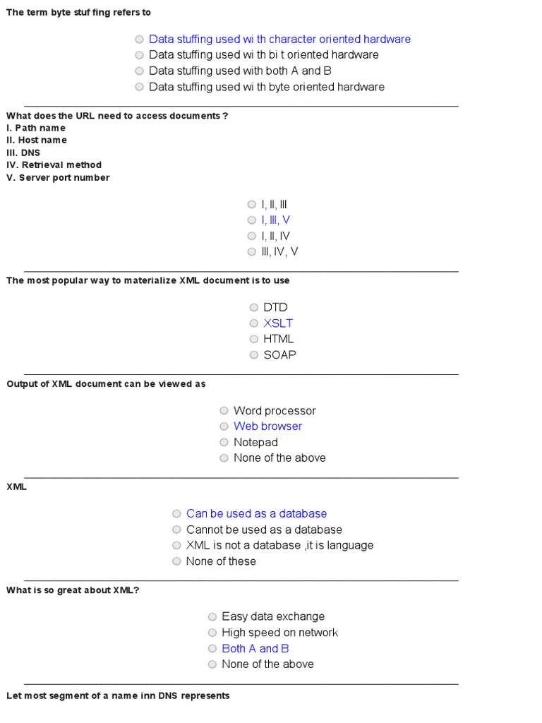 Web Technology MCQ | Download Free PDF | Html Element | Xml