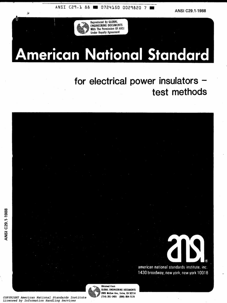 Ansi C29.1 | PDF | Electric Arc | Insulator (Electricity)