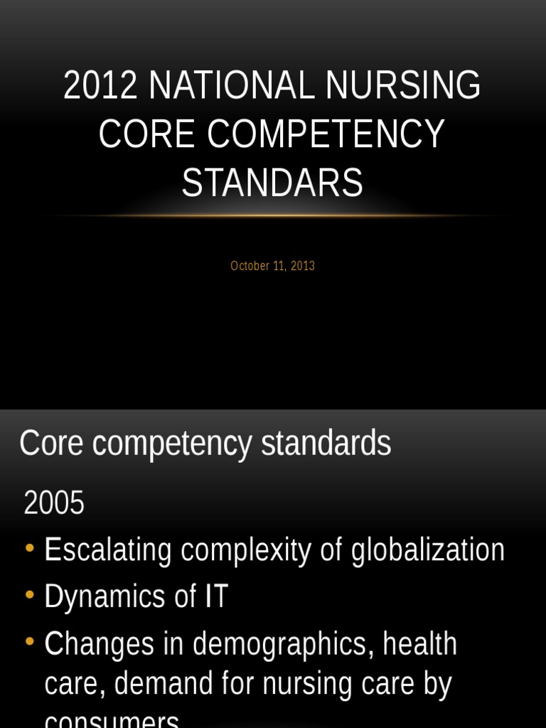 2012 Core Comp | PDF | Nursing | Competence (Human Resources)
