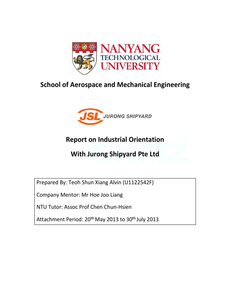 Industrial Orientation Report: Jurong Shipyard | PDF | Nondestructive ...