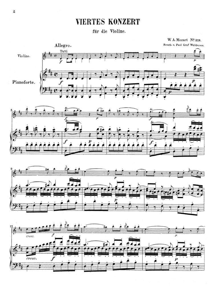 Mozart Violin Concerto | PDF