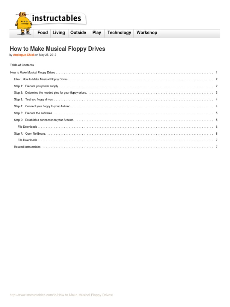How To Make Musical Floppy Drives | PDF | Arduino | Electrical Connector