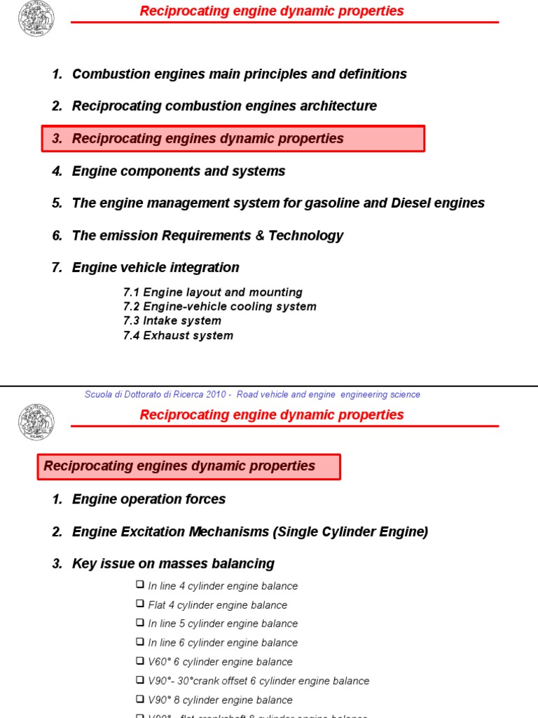 3-Engine Dynamic Properties | PDF | V6 Engine | Internal Combustion Engine