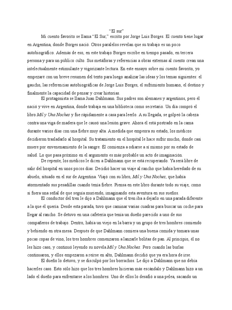 Cuento El Sur - Borges | PDF | Destino | Mente