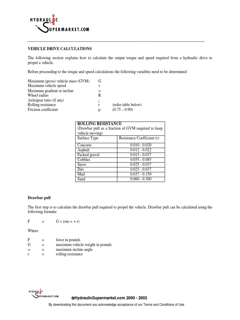 Vehicle Drive Torque and Speed Calculations | PDF | Torque | Axle