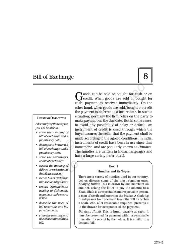 Bill of Exchange PDF | Download Free PDF | Negotiable Instrument ...