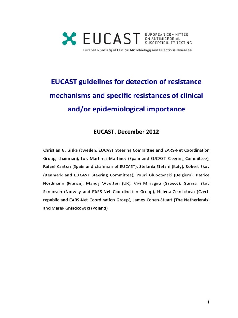 EUCAST Resistance Detection Guide | PDF | Beta Lactamase | Antibiotics