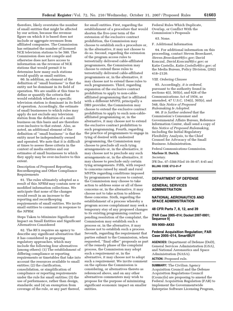 Proposed Rule: Federal Acquisition Regulation (FAR) : Governmentwide ...