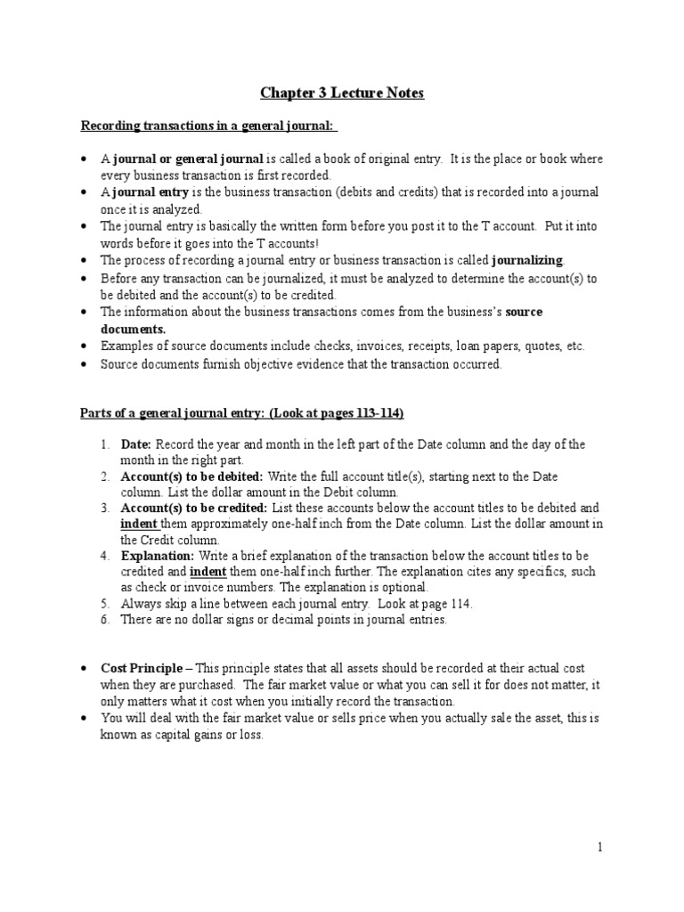 ACC 111 Chapter 3 Lecture Notes | PDF | Debits And Credits | Financial ...