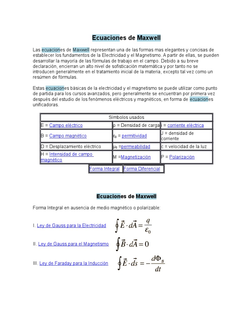 Ecuaciones de Maxwell | PDF | Ecuaciones de Maxwell | Campo magnético