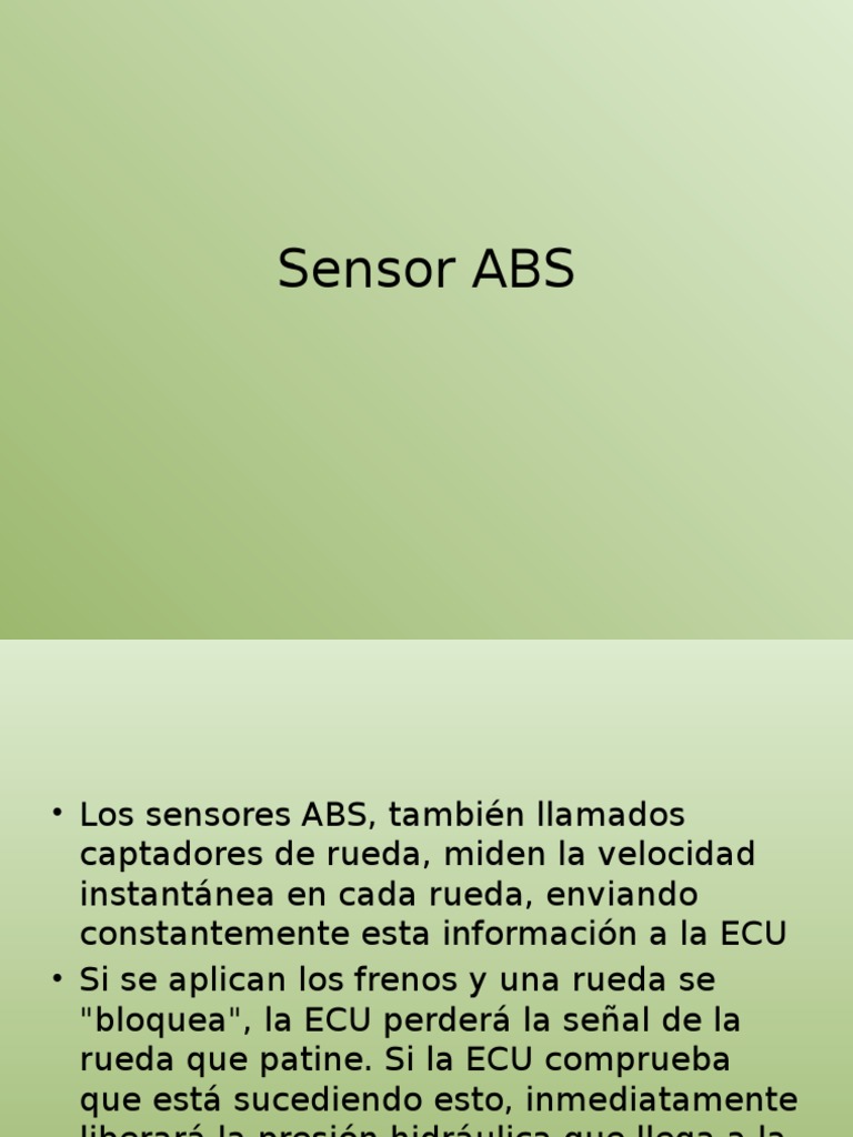 Tipos y Funcionamiento de Sensores ABS | PDF | Campo magnético ...