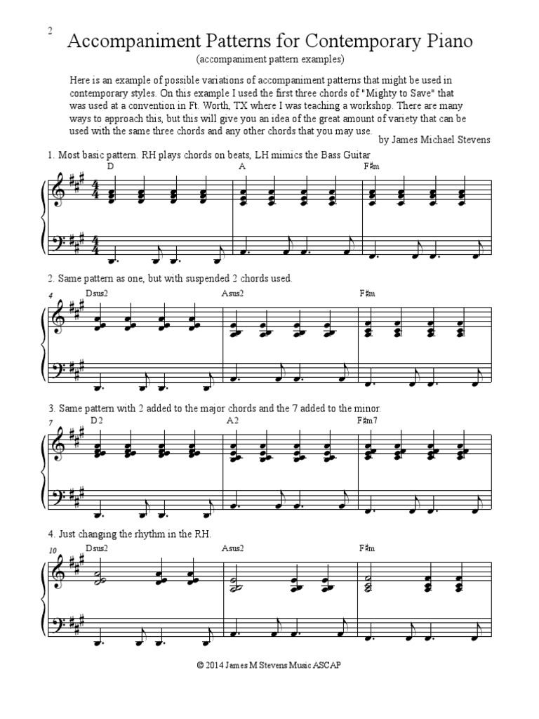 Contemporary Accompaniment Patterns Fo Piano | PDF | Musique populaire ...