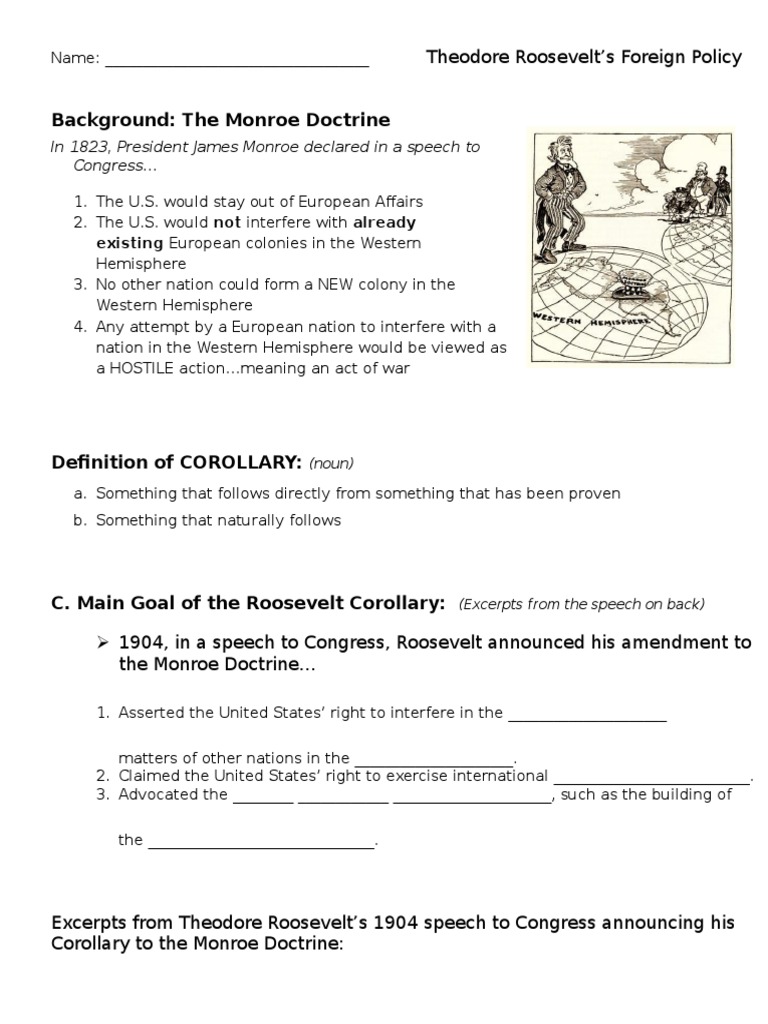 T. Roosevelt Foreign Policy NEARPOD NOTES | PDF