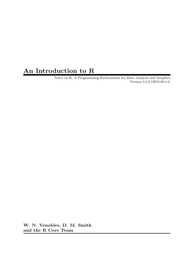 An Introduction To R | PDF | R (Programming Language) | Command Line ...