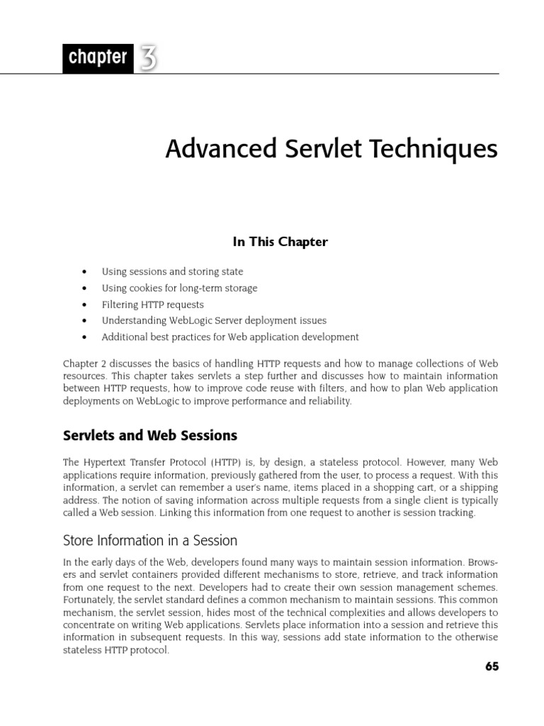 Advanced Servlet Techniques | Download Free PDF | Http Cookie | Java Servlet