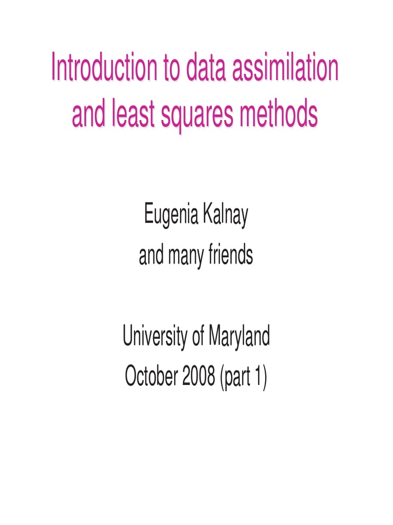 Introduction To Data Assimilation and Least Squares Methods | PDF | Bias Of An Estimator ...