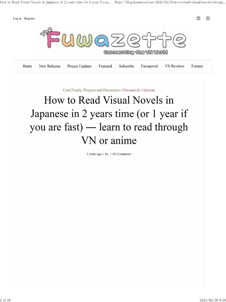 Learn Japanese Through Visual Novels | PDF | Kanji | Anime
