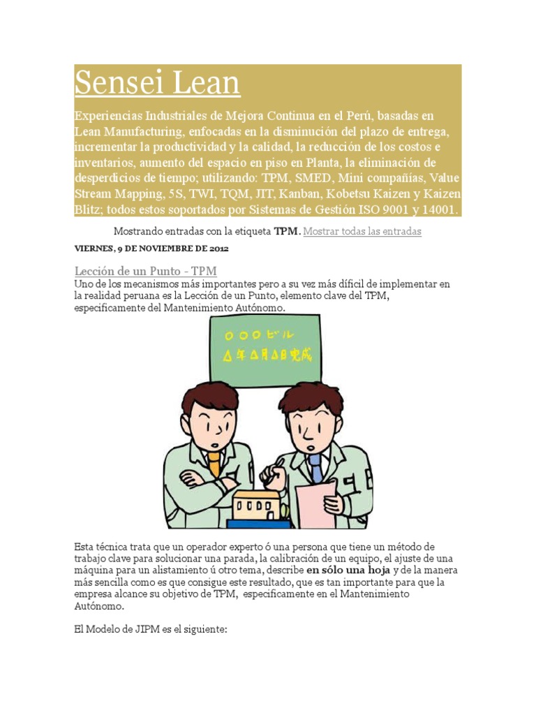 Sensei Lean | PDF | Gestión de proceso | Lean Manufacturing