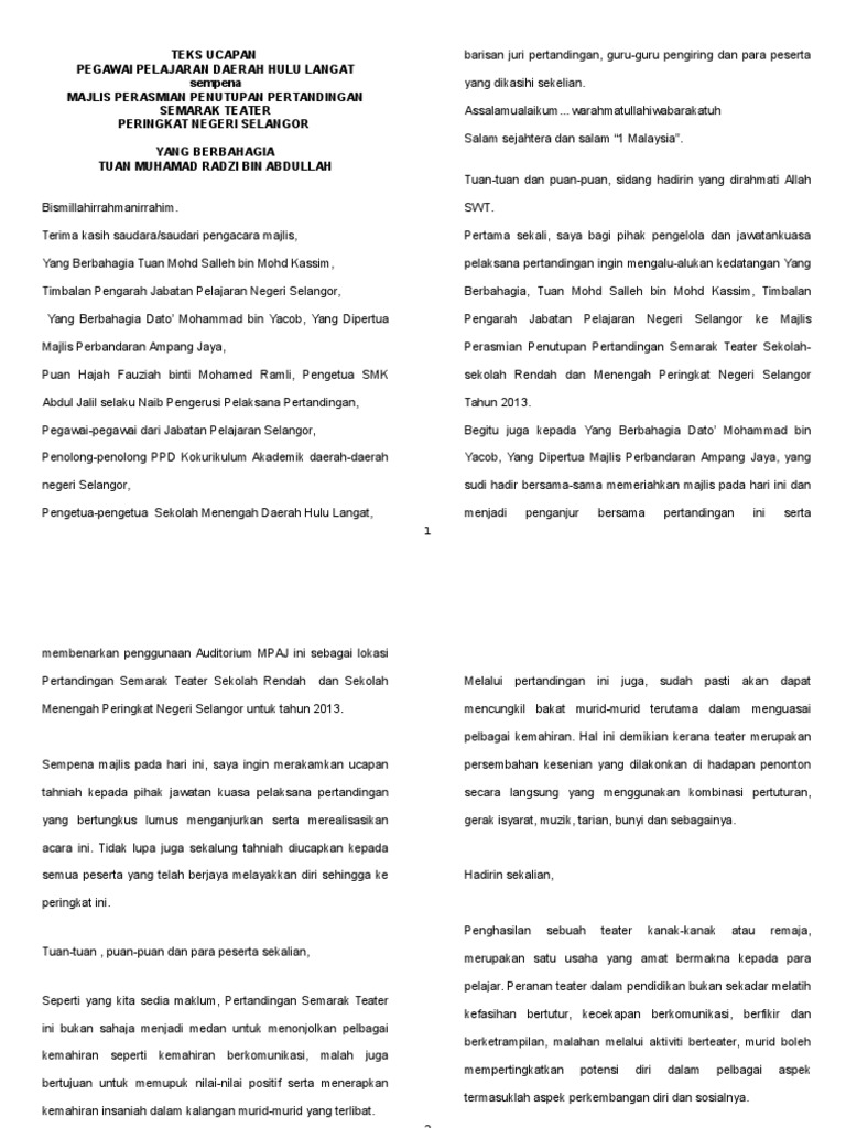 Teks Ucapan PPD | PDF