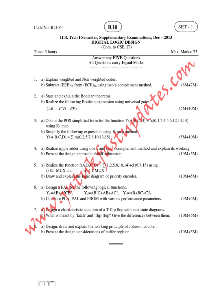 Digital Logic Design | PDF | Logic Gate | Boolean Algebra