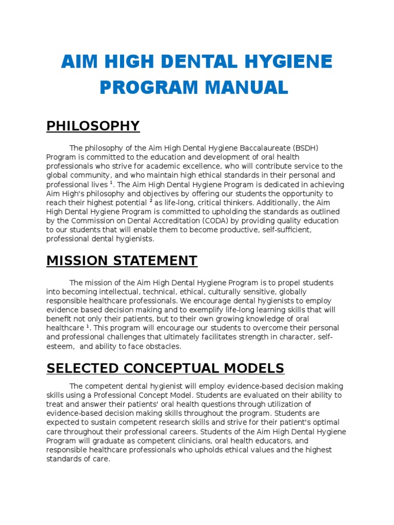 Aim High Dental Hygiene Program | PDF | Dental Hygienist | Dentistry