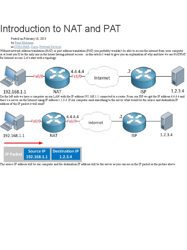 Introduction To NAT and PAT | PDF | Ip Address | Router (Computing)