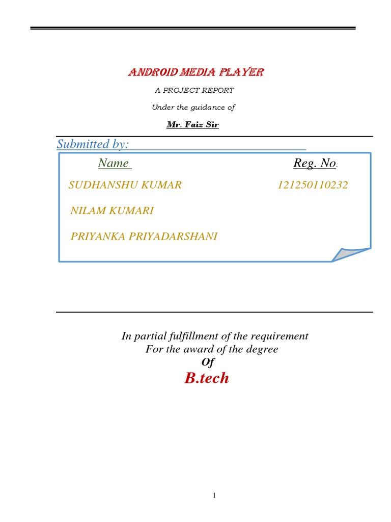 Media Player Report PDF | PDF | Android (Operating System) | Operating ...