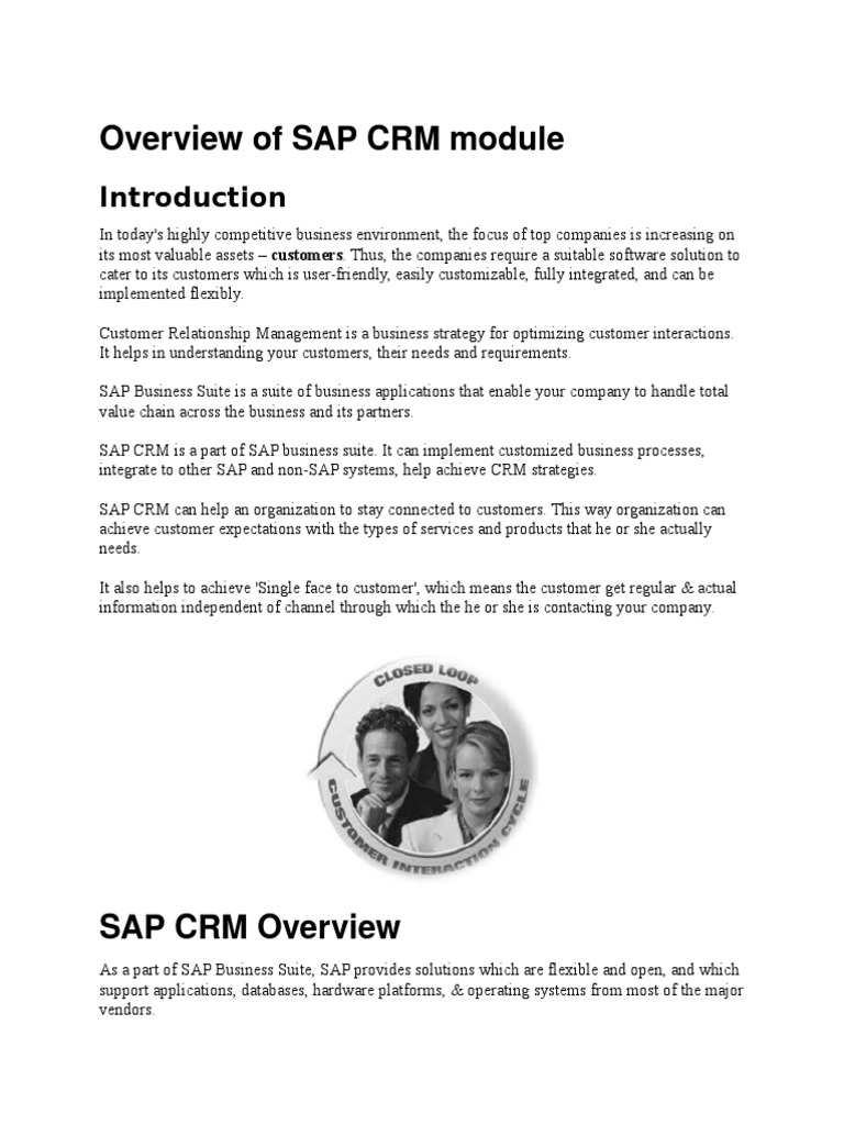 Overview of SAP CRM Module | PDF | Customer Relationship Management ...