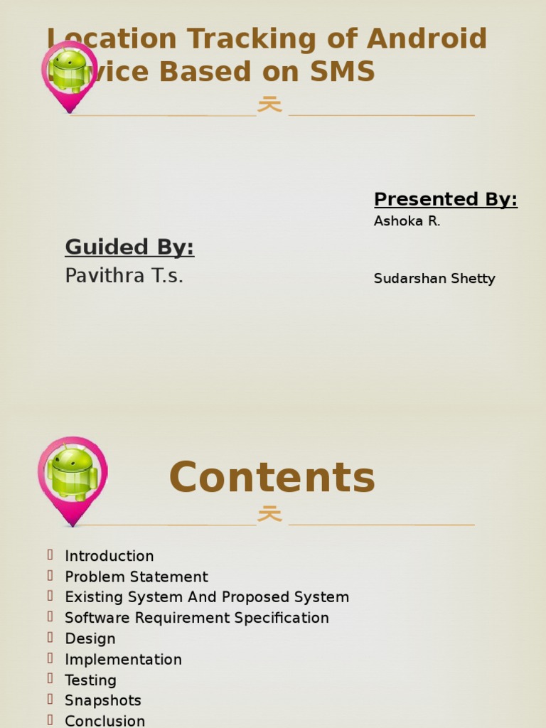 Location Tracking of Android Device Based On SMS: Guided by | PDF | Short Message Service ...