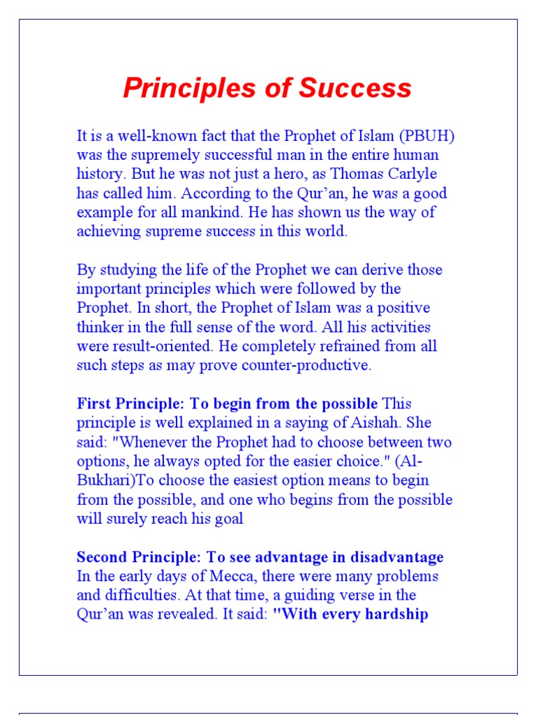 Principles of Success | PDF | Muhammad | Medina