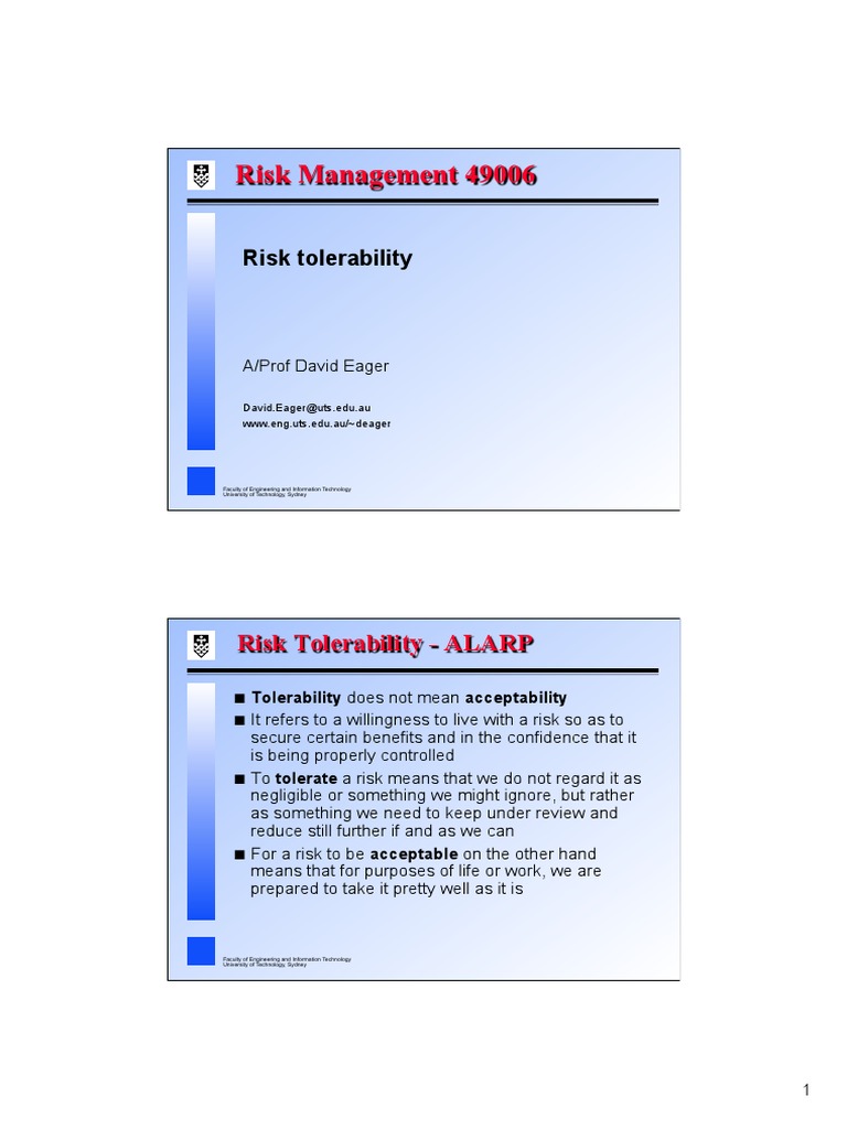 03 49006 Risk Tolerability ALARP v02 | PDF | Risk Management | Risk