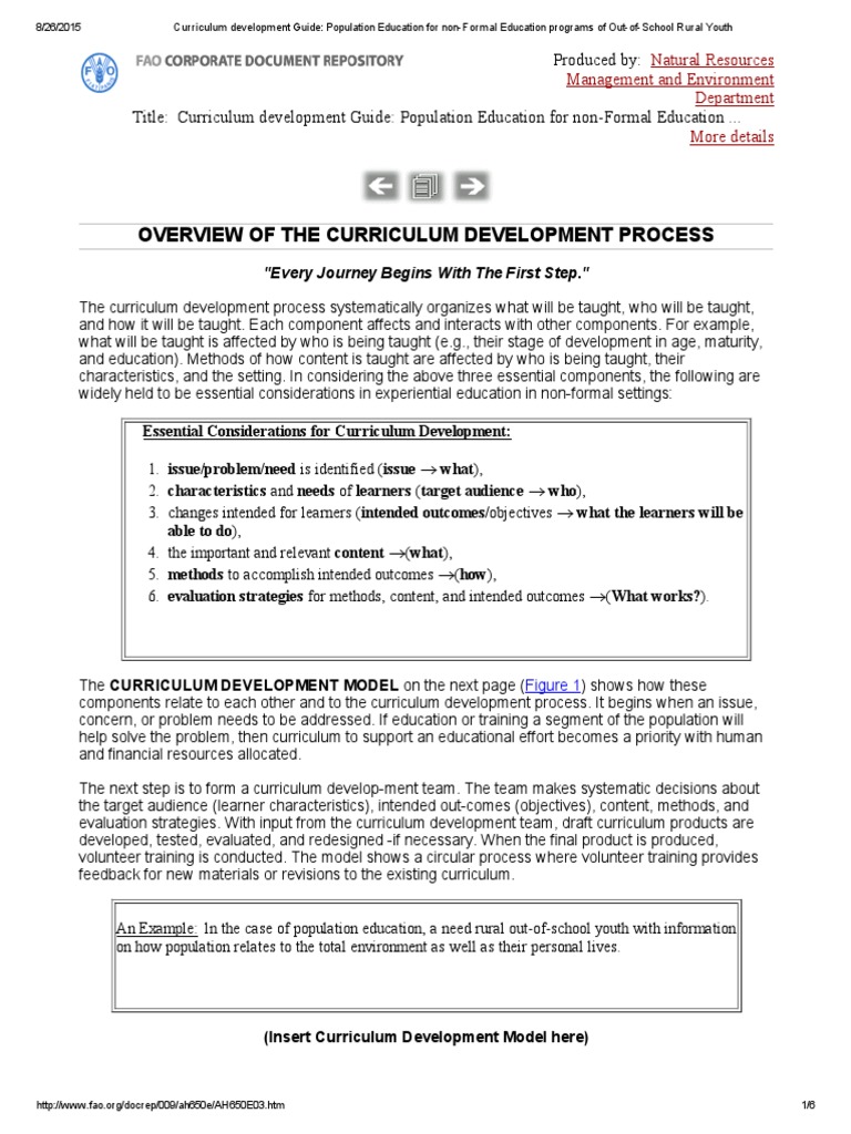 Curriculum Development, process explained | Needs Assessment | Curriculum