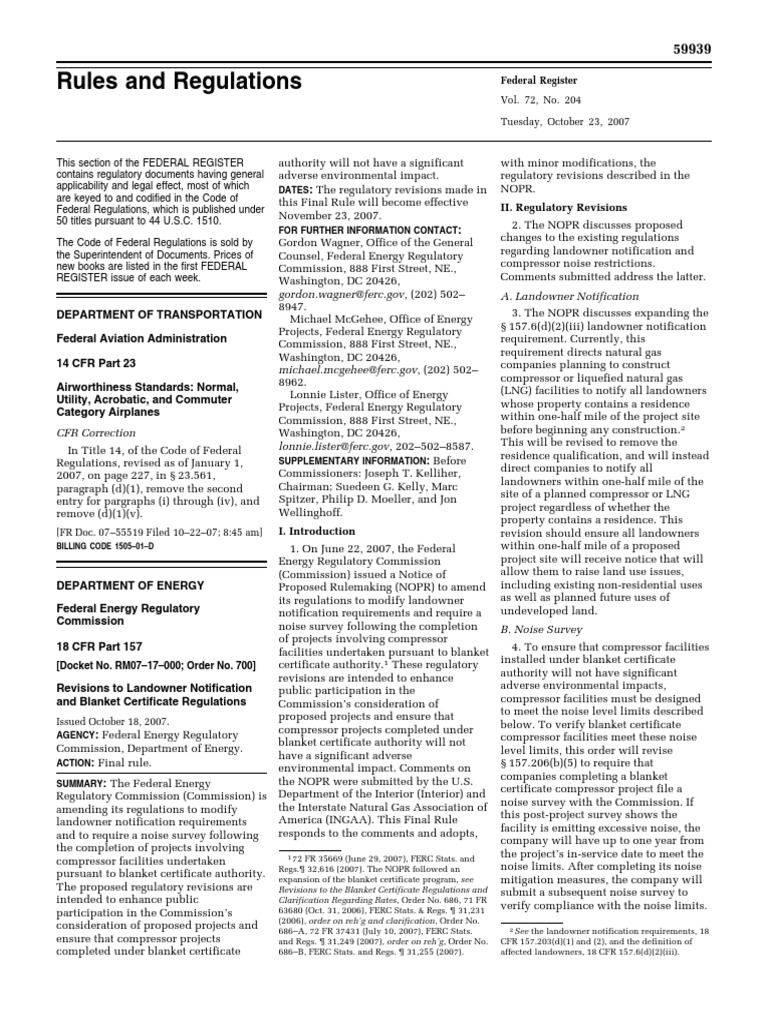 Rule: Airworthiness Standards: Normal, Utility, Acrobatic, and Commuter ...