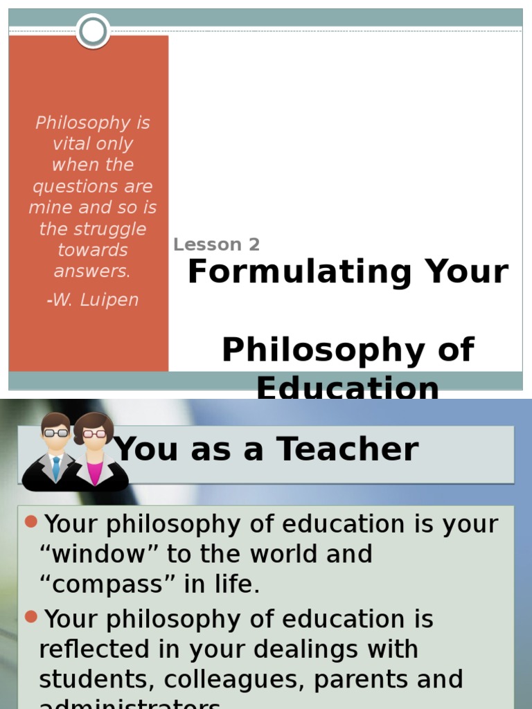 Formulating Your Education Philosophy Pdf Philosophy Of Education