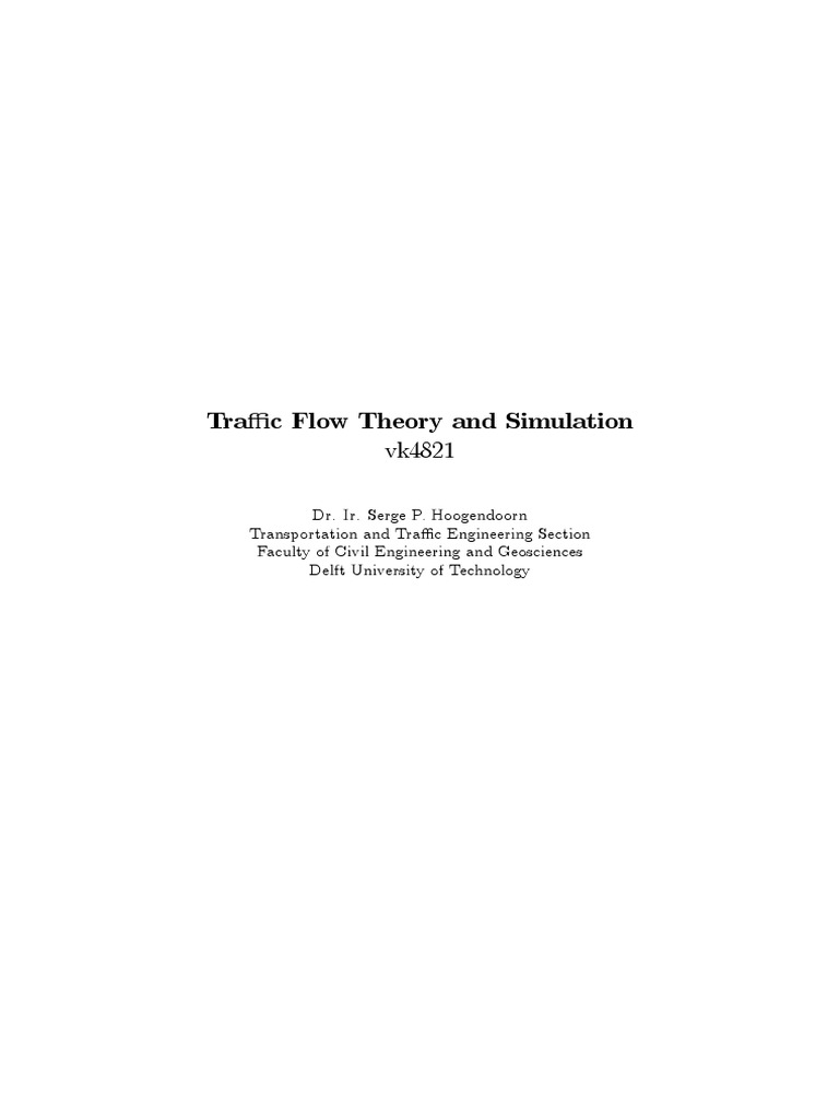 Traffic Flow Theory and Simulation | PDF | Simulation | Traffic Congestion