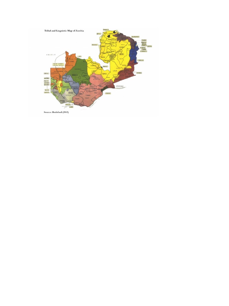 Tribal and Linguistic Map of Zambia | PDF