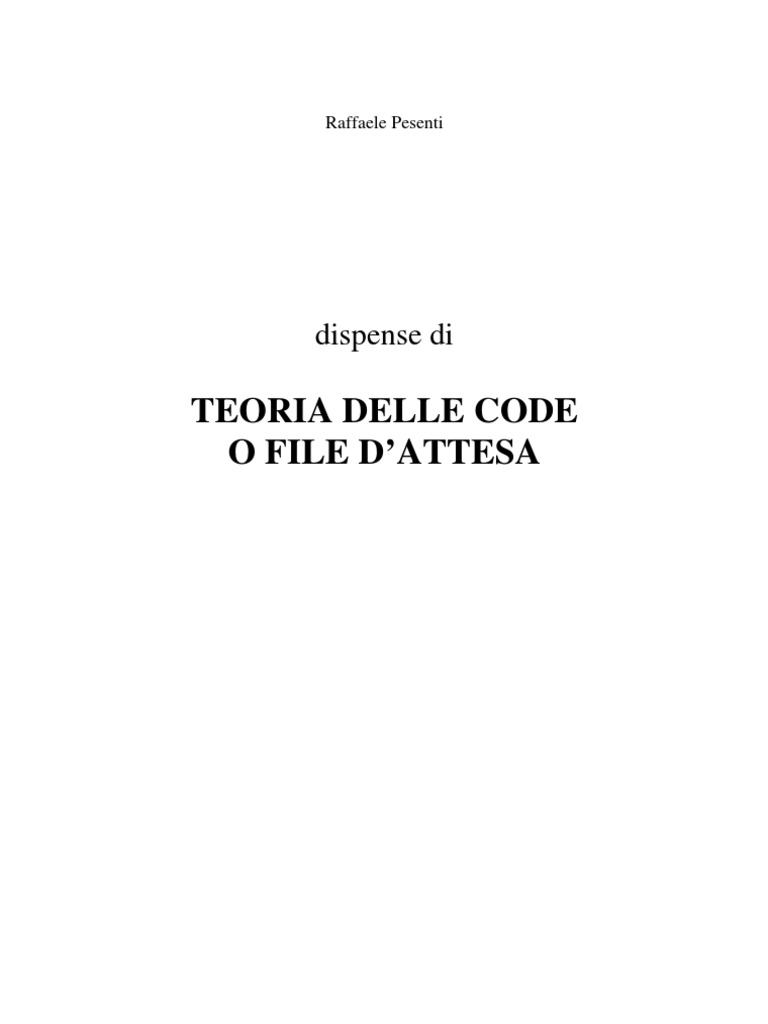 Teoria Delle Code | PDF