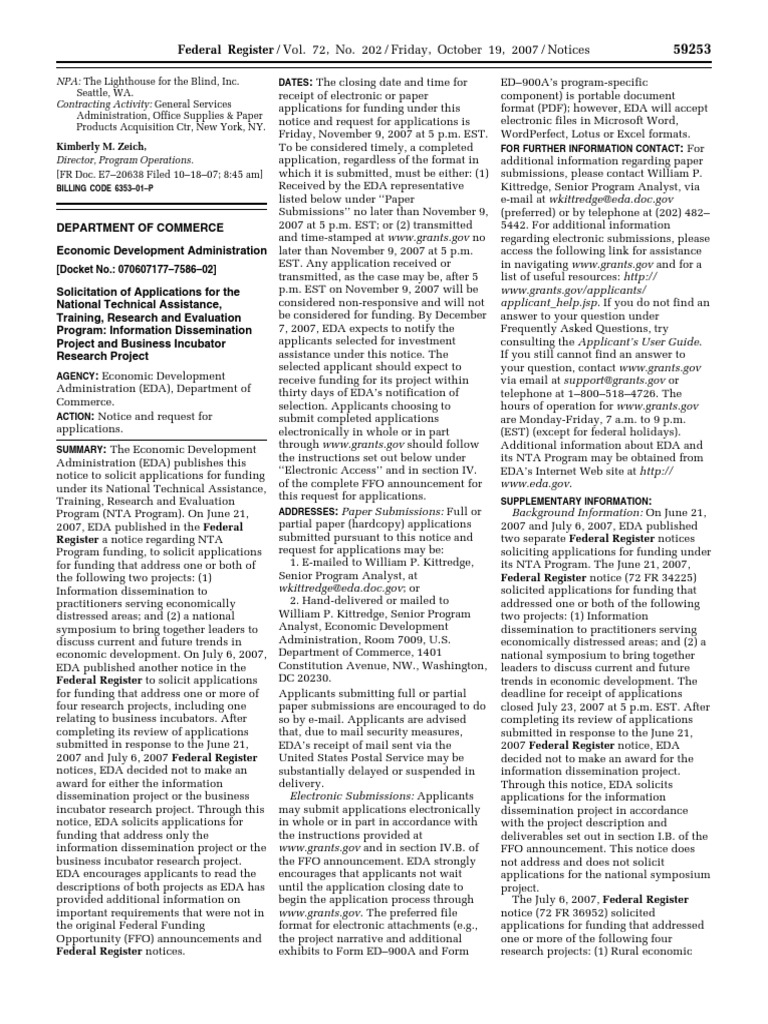 Notice: Grants and Cooperative Agreements Availability, Etc.: National ...