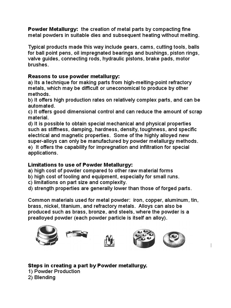 Powder Metallurgy | PDF | Sintering | Procedural Knowledge