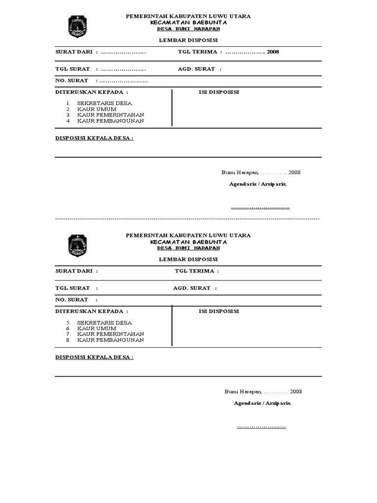 Disposisi Surat | PDF